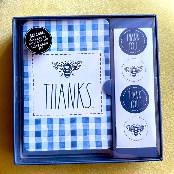 Rae Dunn | Other | Rae Dunn Thank You Notes Blue And White Checkered ...